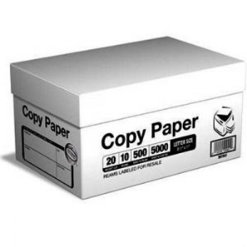 Copy Paper, Economy, Letter Size, White 20lb. 500sh/ream, 10reams/case ...