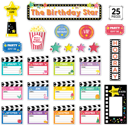 Happy Birthday Star Bright Mini Bulletin Board