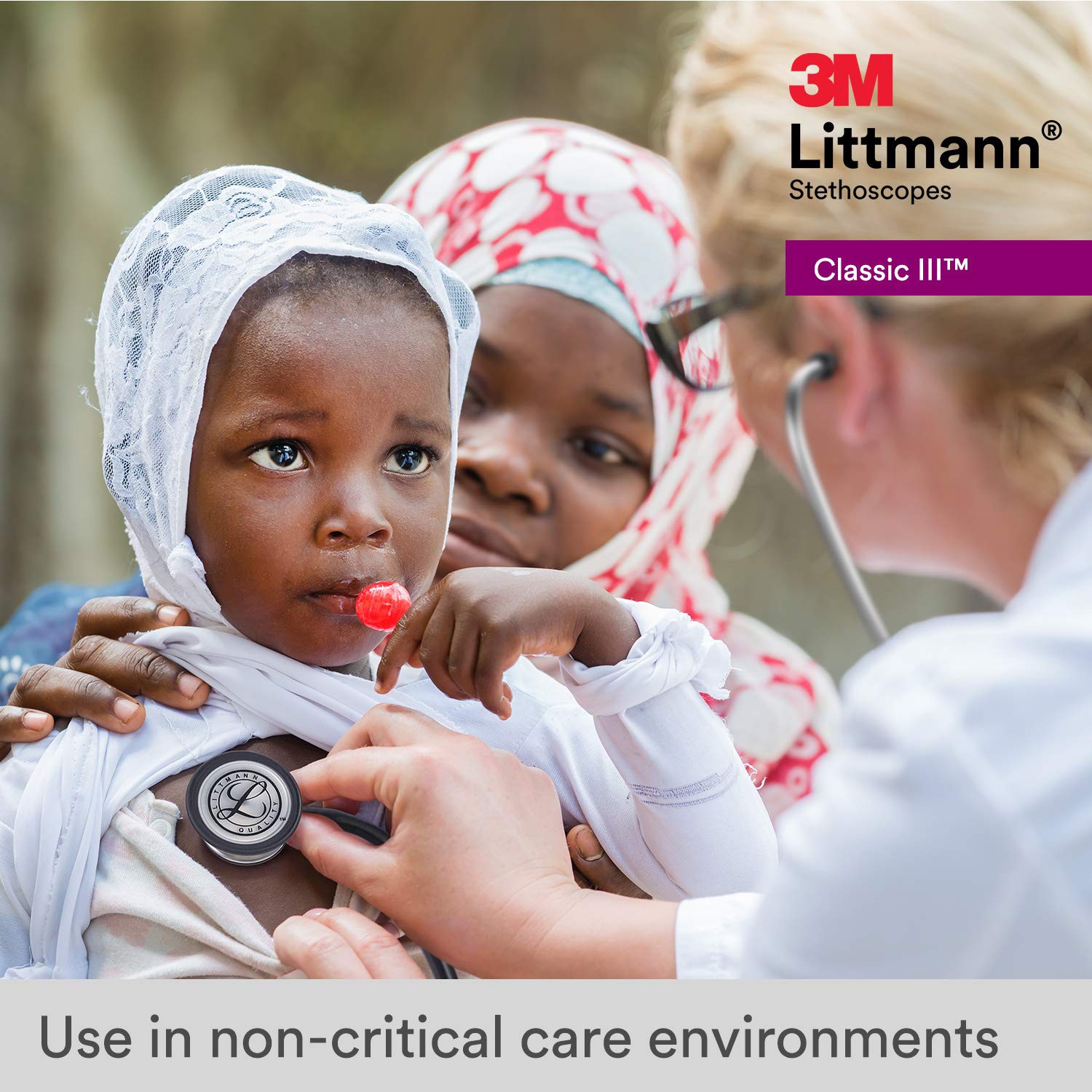 3M Littmann Classic III Stethoscope, Mirror Chestpiece, Plum Tube ...