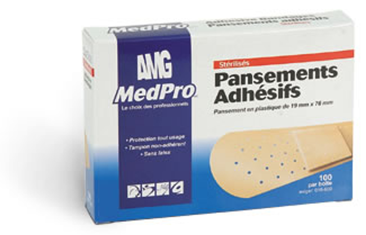 AMG MedPro Plastic Dressing Strip Bandage, Sterile - 3/4" x 3" 100/Box ...