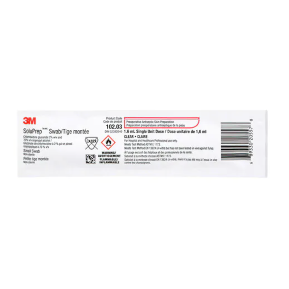 3M SoluPrep Swab 2% CHG 70% Alcohol | Medical Supplies | Model 3M10203