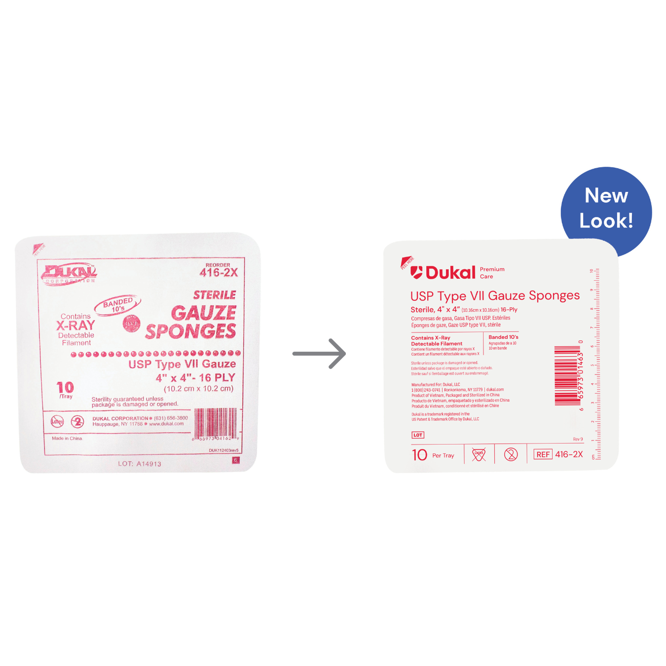 Dukal Sterile X-Ray Detectable VII Gauze Sponges | Woven Sterile Gauze