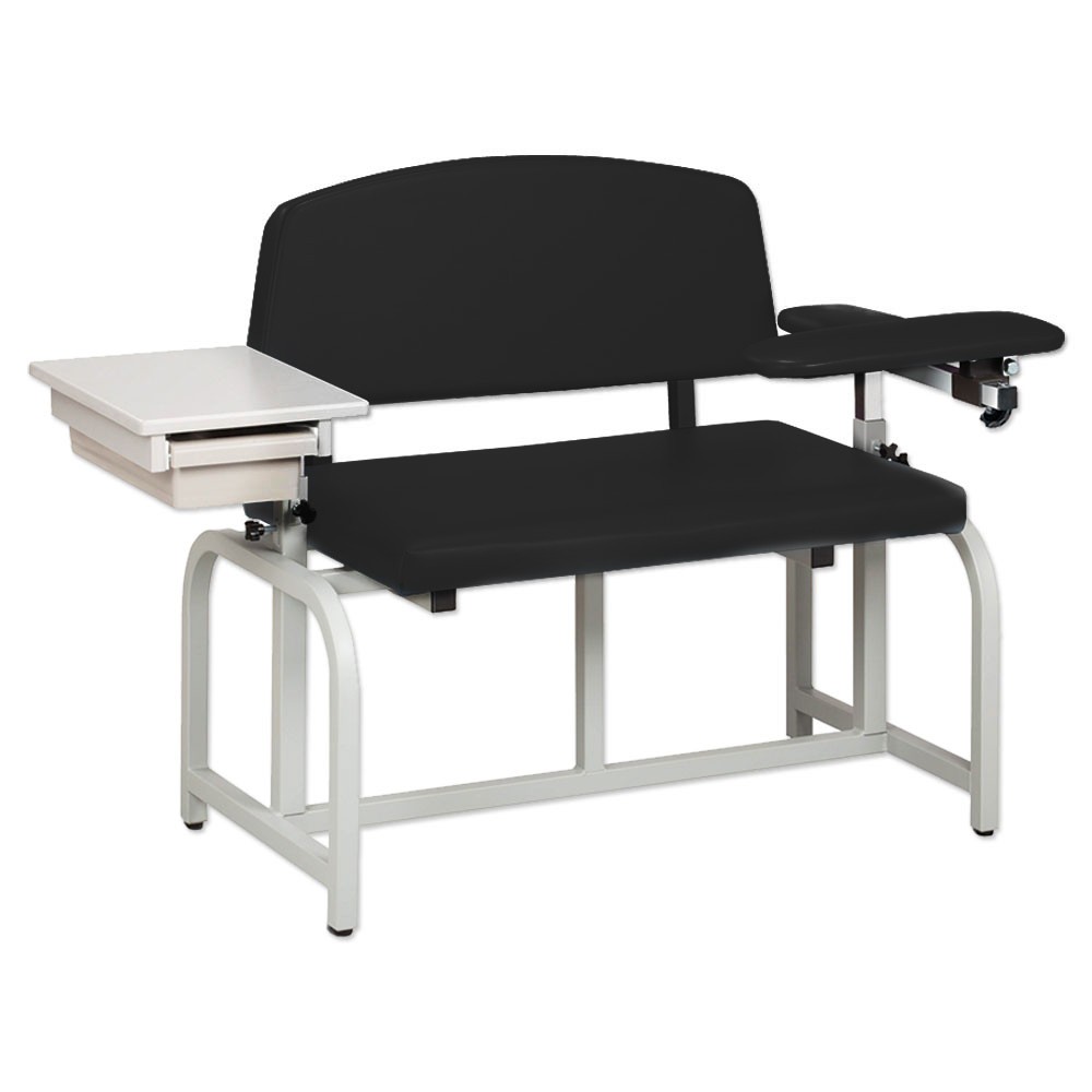 Clinton Lab X Bariatric Blood Drawing Chair - With Flip Arm (Black)