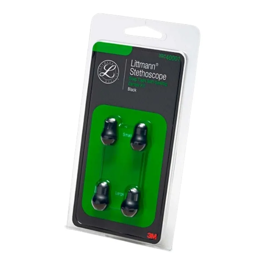 Littmann Snap Tight Soft-Sealing Eartips, Black | Spare Parts Kit