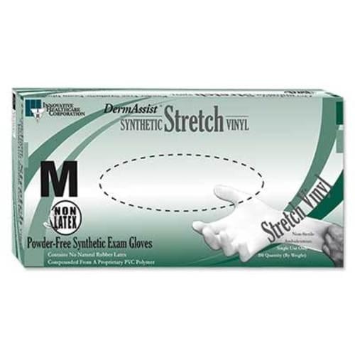 DermAssist Synthetic Stretch Vinyl Powder Free Gloves - Box of 100