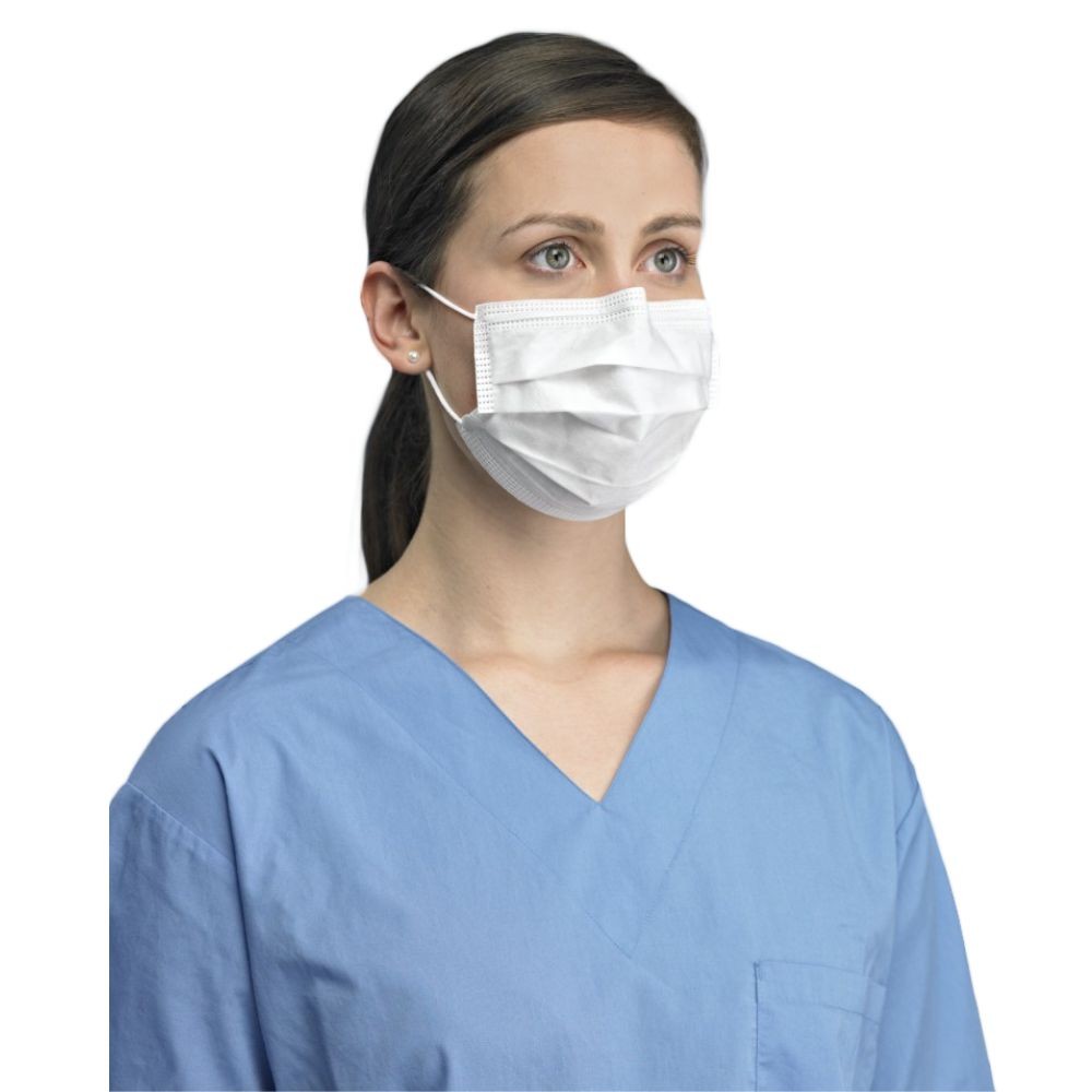 PRIMED PG4-1333 Level 3 Soft Earloop Mask White 3-Ply With Filter 50 ...