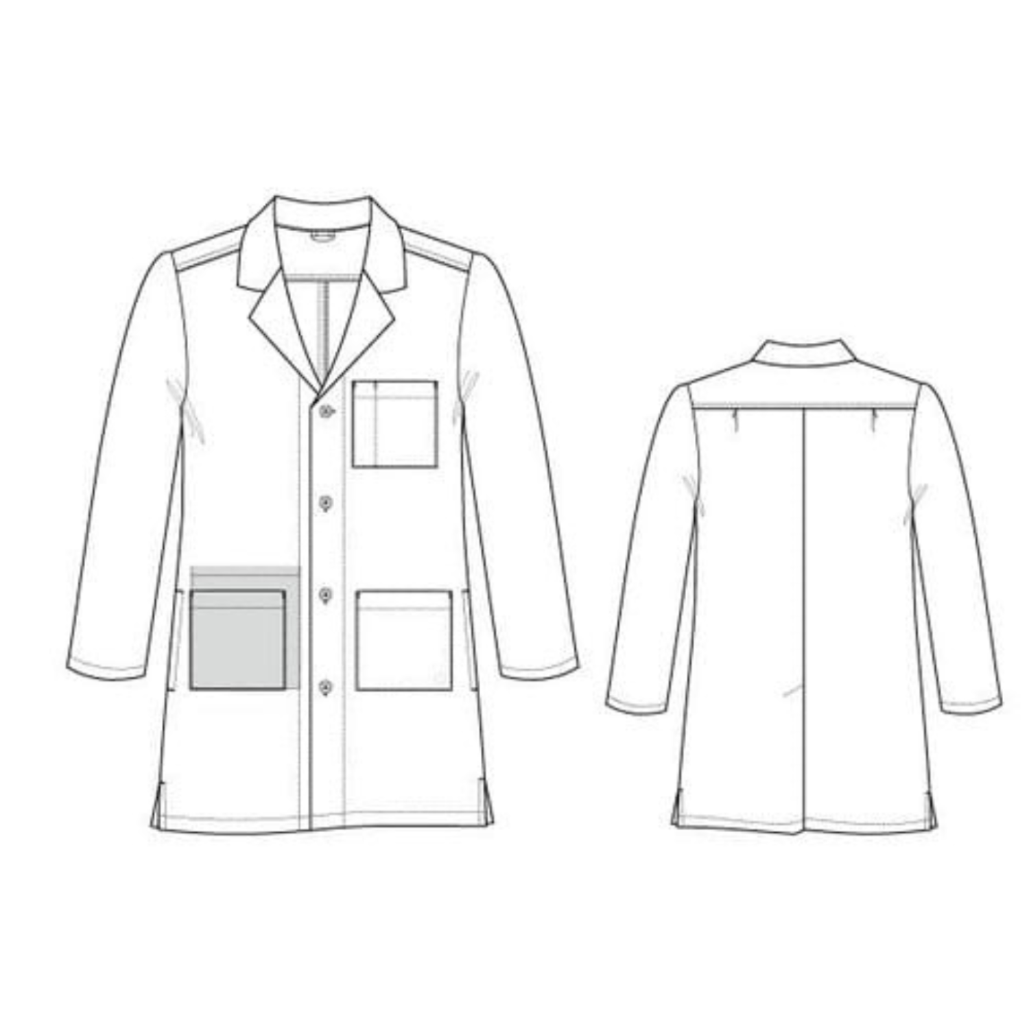 Men's Long Lab Coat - Large (White) | Wink Scrubs