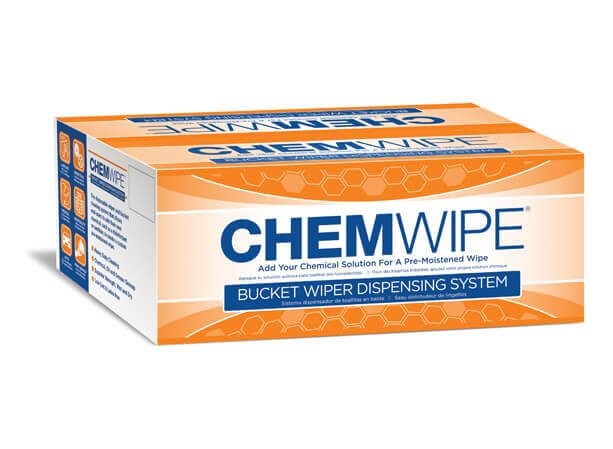 Chem Wipe 6" x 12" x 180 Sheets, 6 Rolls, with 1 Bucket
