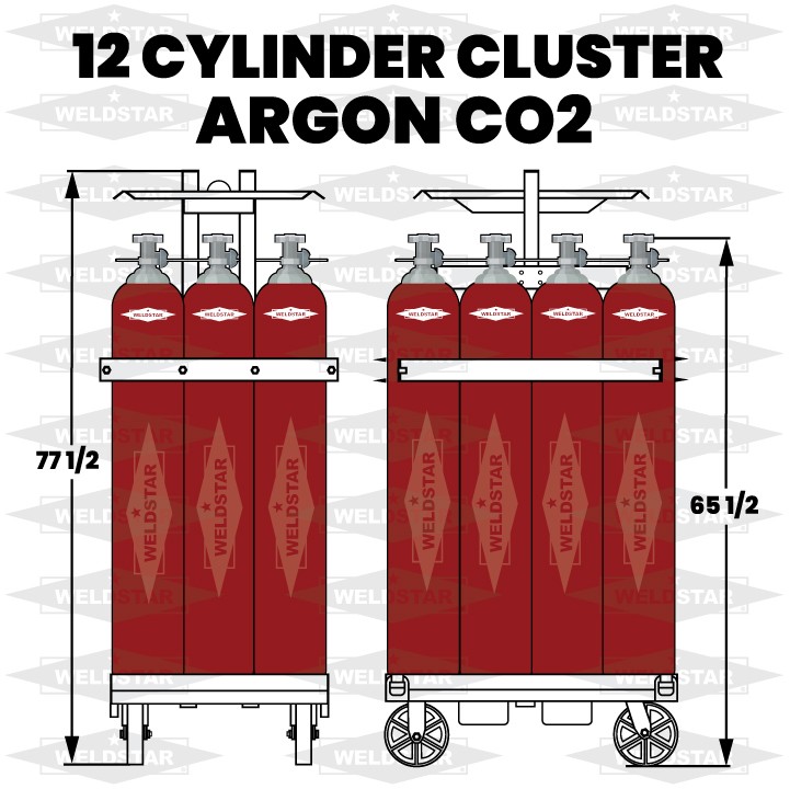 95% Argon, 5% Carbon Dioxide, 12T, High Pressure Steel (HPS), CGA 580
