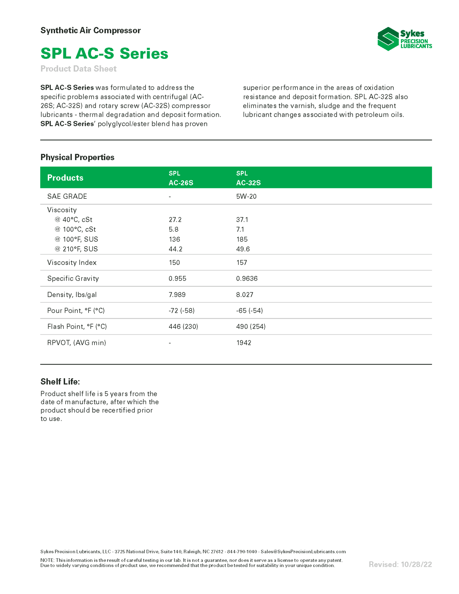 SPL AC-S SERIES (Super Coolant PAG)