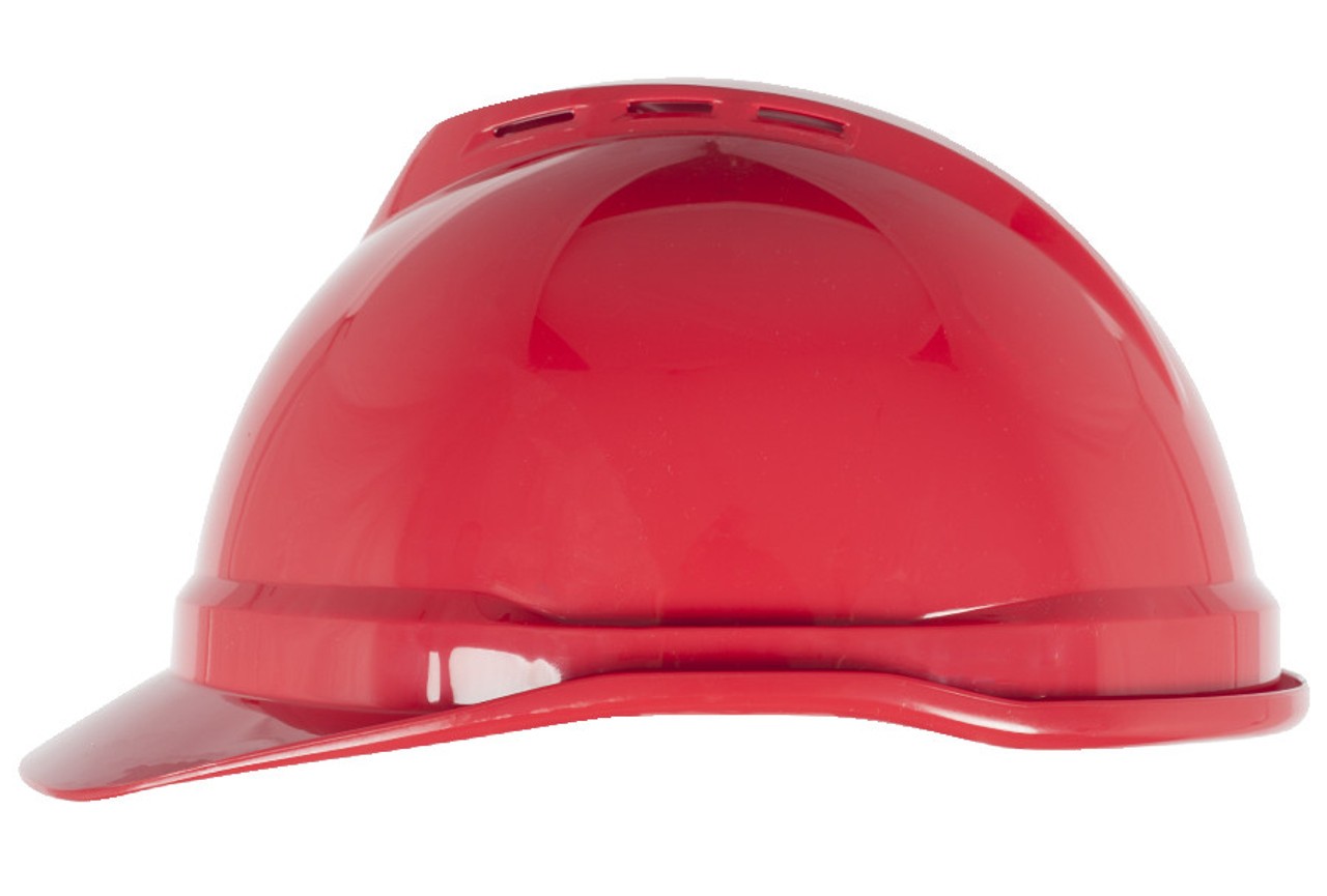 Red V-Gard 500 Cap, Vented 4-Point Fas-Trac III | Olsen Safety