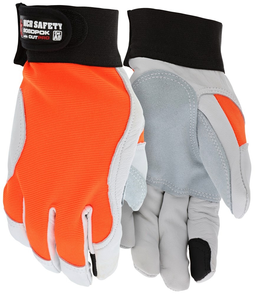 MCR Safety: Hi-Visibility Mechanic Work Gloves (#906DPOK Series)