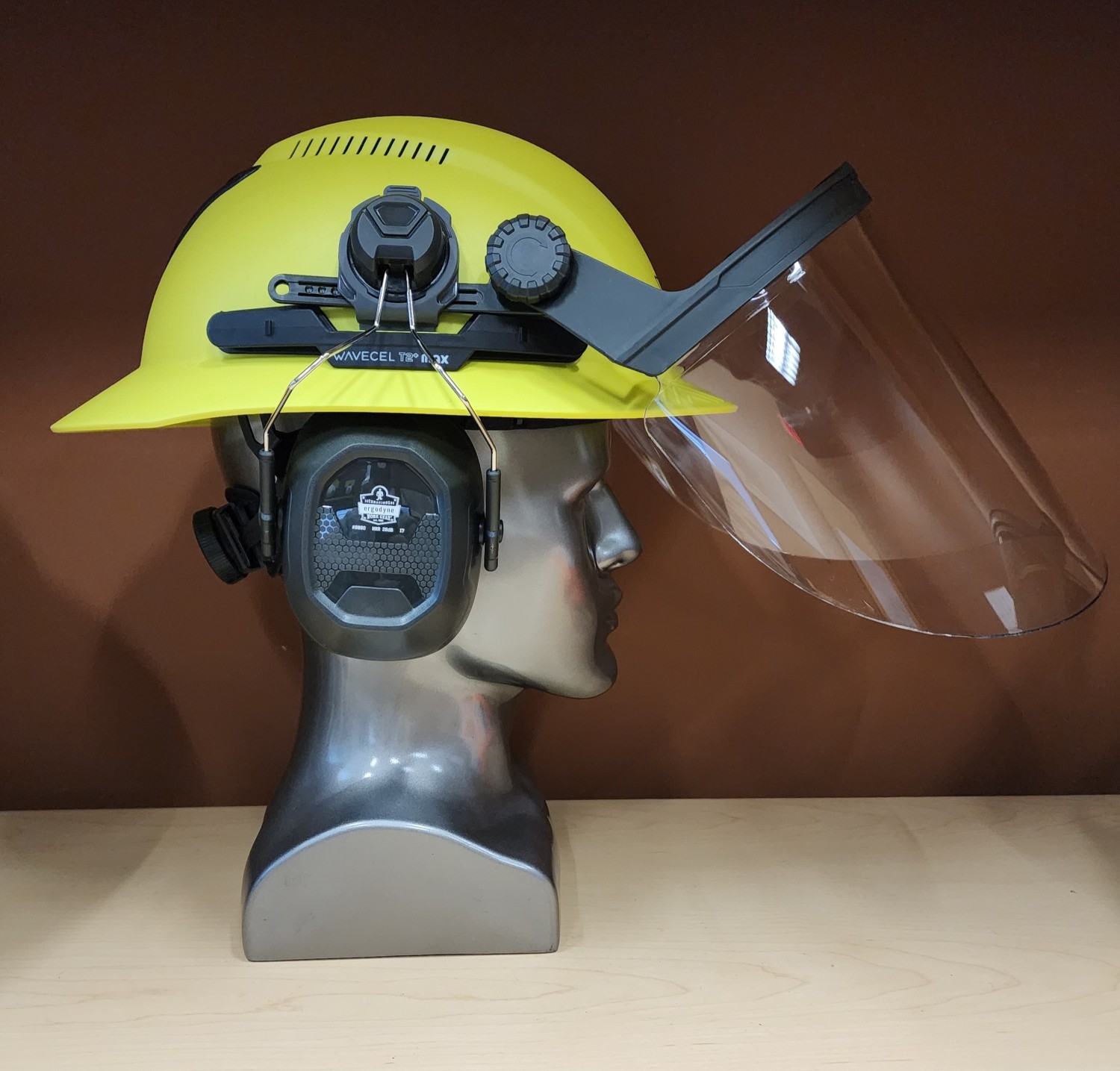 Ergodyne Full Brim Visor and Earmuff System wavecel