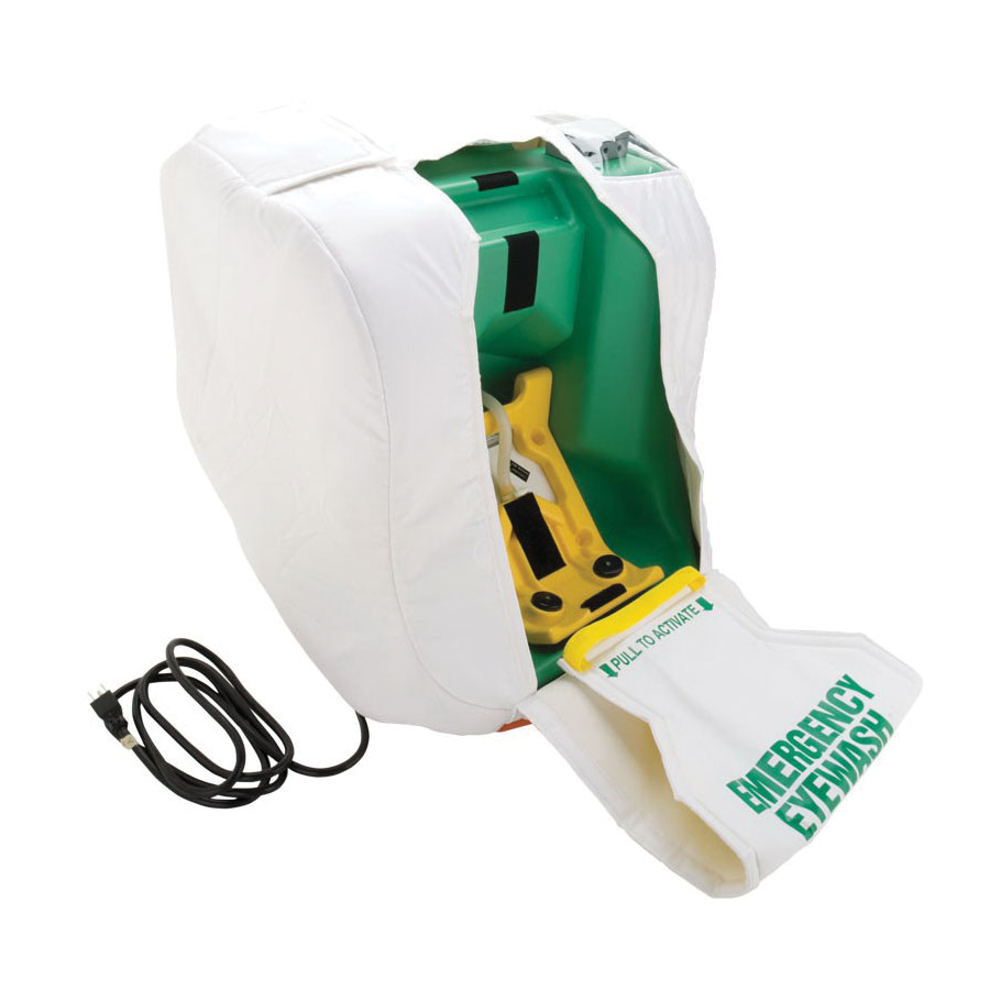 EYEWASH FED G 16GAL WALL PULL-DN GRN