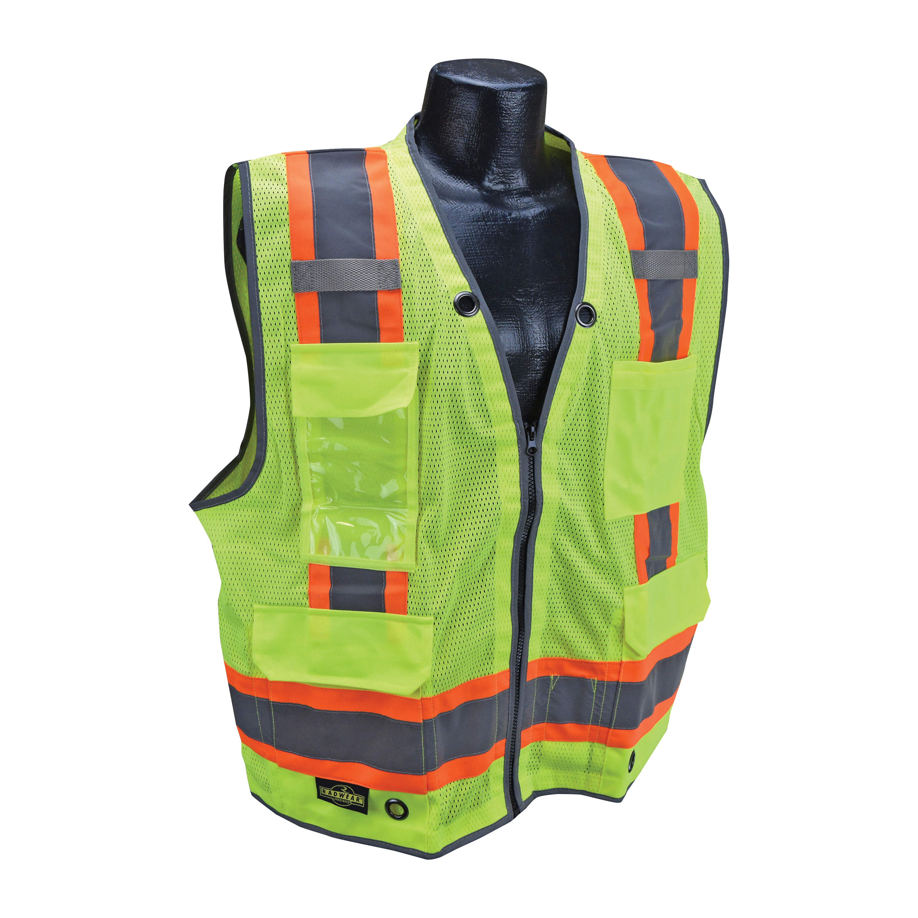 Radians 2-Tone Heavy Duty Surveyor Safety Vest, Hi-Viz Gr