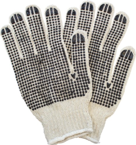 String Knit Gloves w/ 2-side PVC Dots