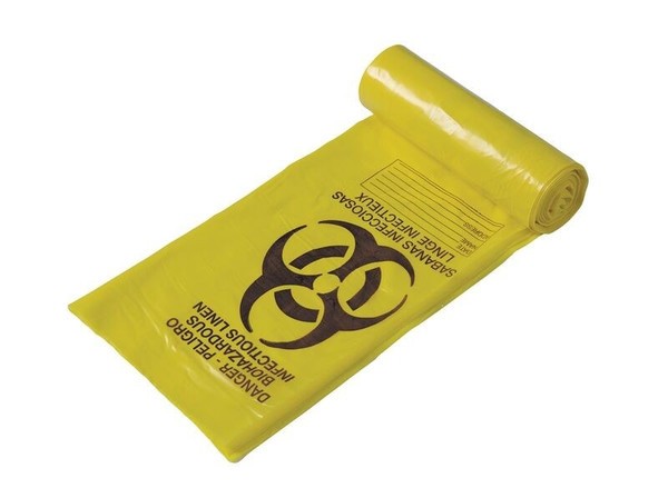 Medegen 47-57 Yellow Infectious Linen Can Liners, 20-30gal
