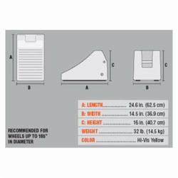 CHOCK WHL 16X14-1/2X24.6IN URTHN YEL