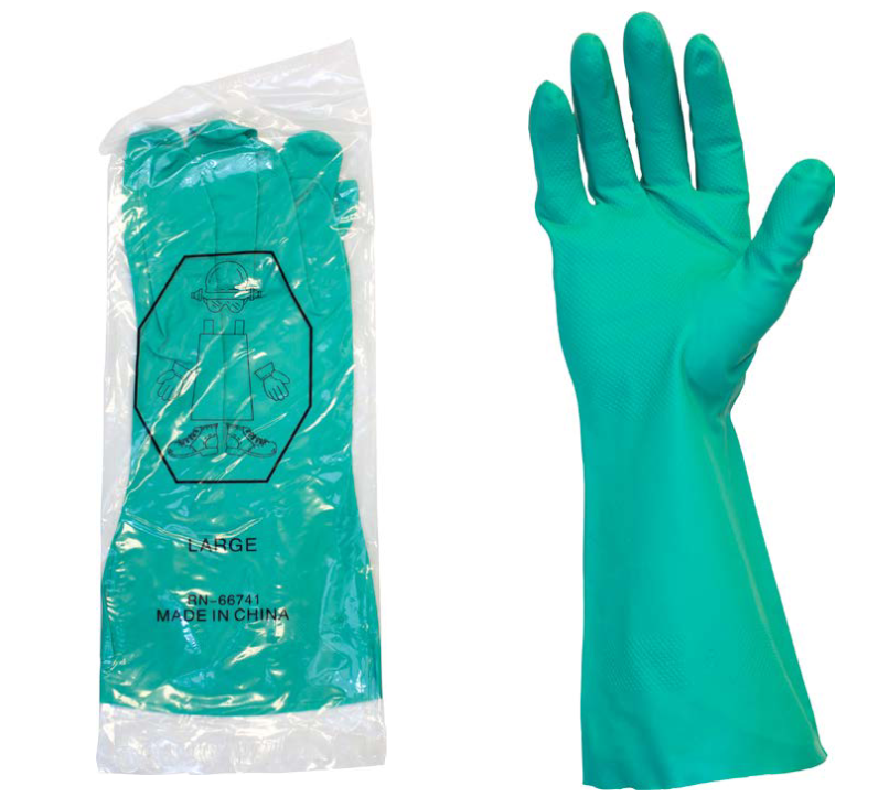 Safety Zone GNGF-Size-15C Flock Lined 15mil Green Nitrile Glove