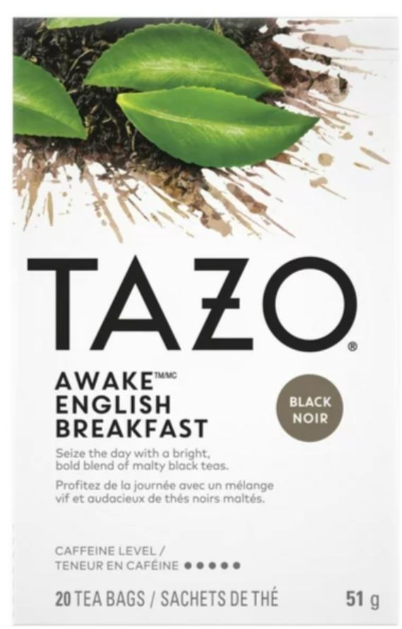 Tazo Awake English Breakfast Tea Bag - 24 Filterbag - 24 / Box - Mills ...