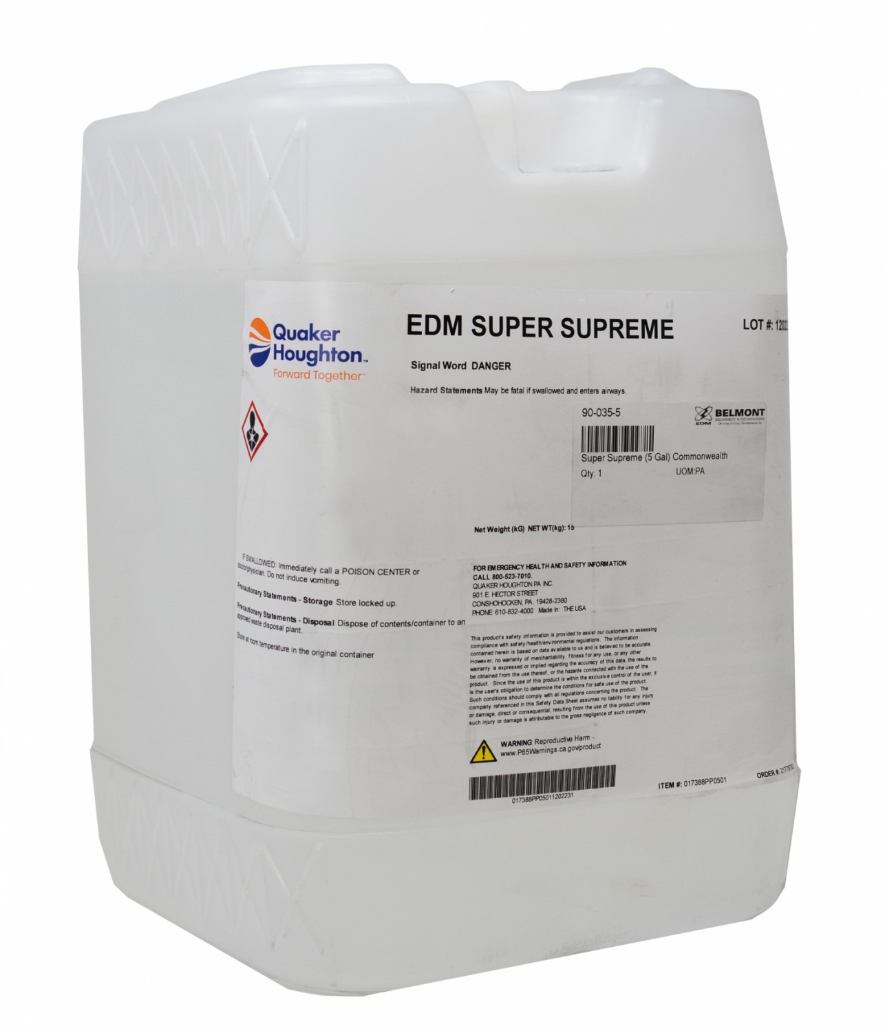 Synthetic Super Supreme EDM Oil 5 Gallon Pail - Homepage | Belmont ...