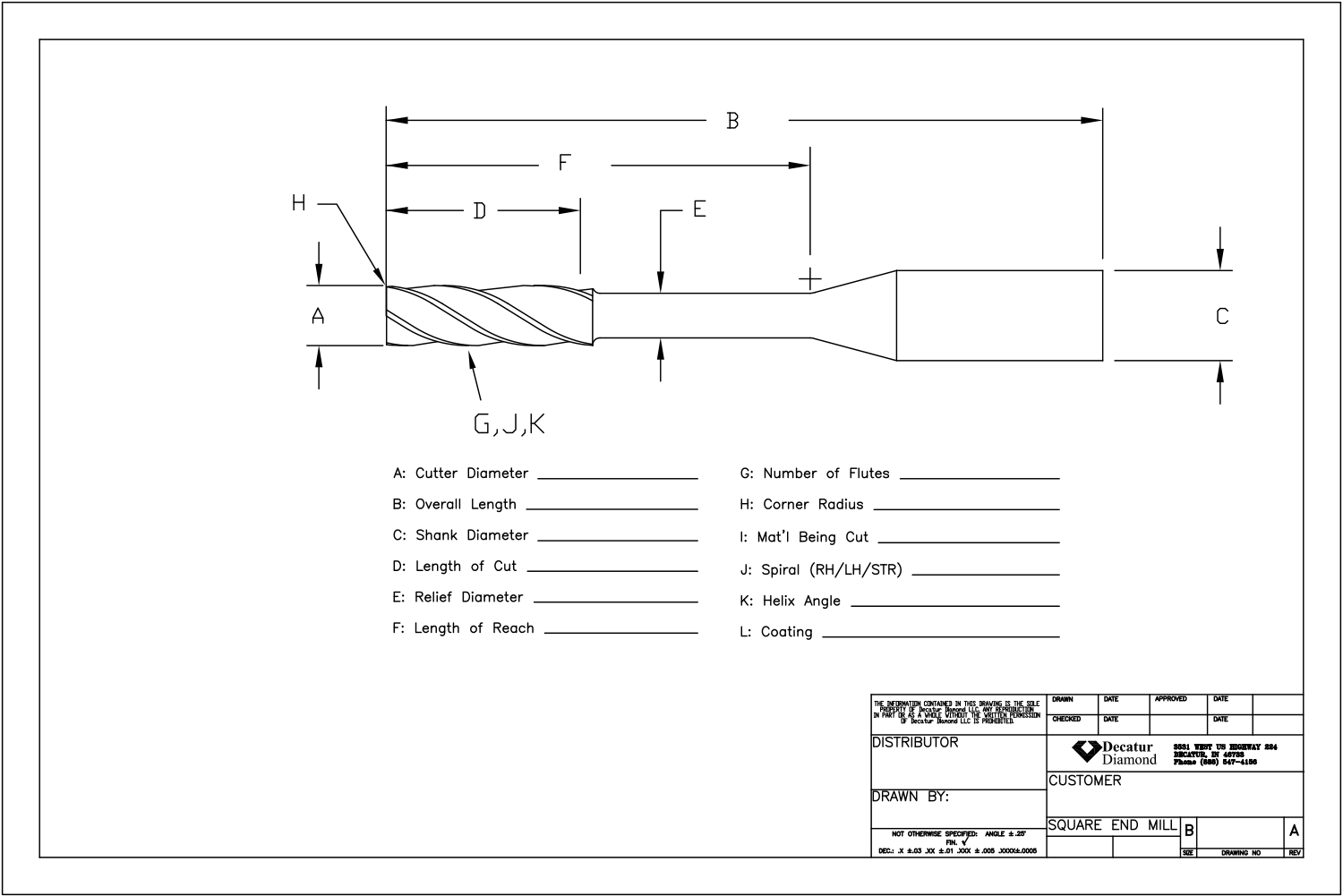 2 mm x 3 mm x 12 mm x 75 mm 4FL Square CVD Diamond End Mill 38 mm Reach ...