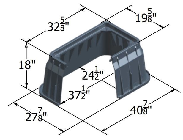 17301017 - 17"x30" Green "ELECTRIC" 18" Depth HDPE Handhole with Hex ...