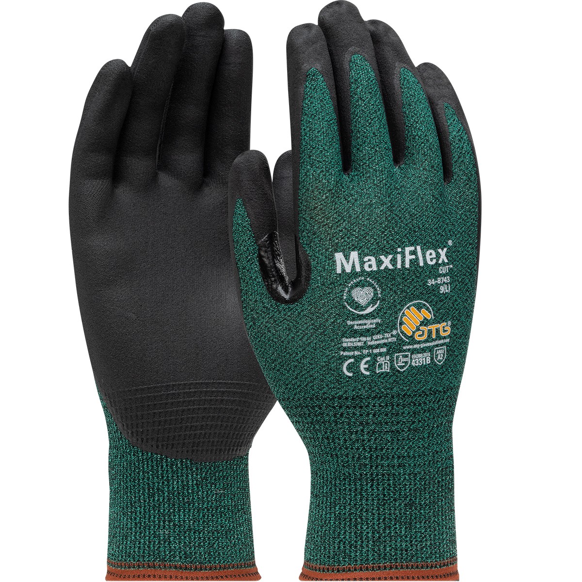 MaxiFlex® Cut™ Seamless Knit Engineered Yarn Glove with Premium Nitrile Coated MicroFoam Grip ...