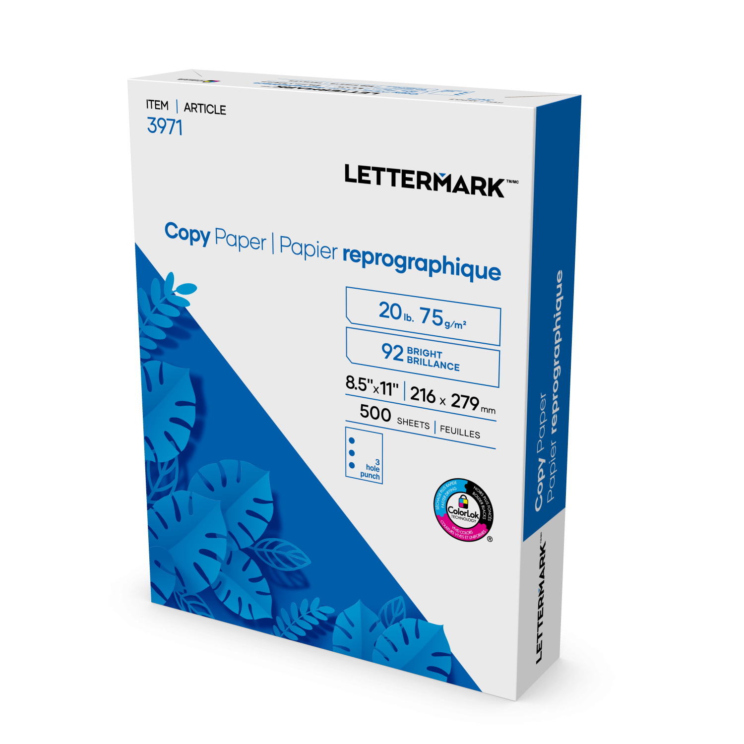 Lettermark, 8 1/2 x 11 - 3 hole punched, 92 Bright, 20lb - Herald ...