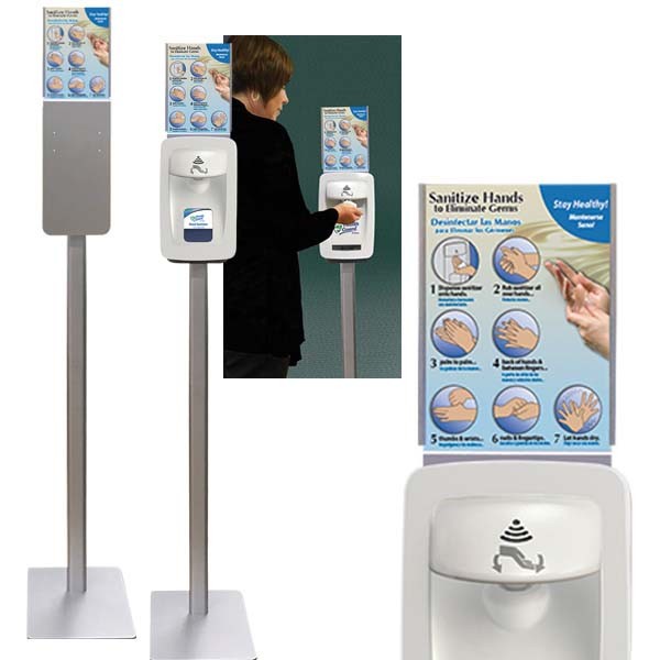No Touch Floor Stand with Sanitizing Steps - Herald Office Supplies
