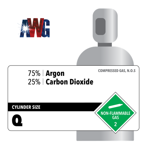 Mixed Argon Gas, 75% Argon, 25% Carbon Dioxide, High Pressure Steel Q ...