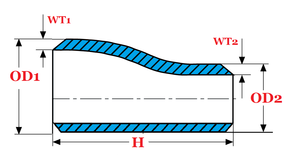 1-1/2" X 1" S40 (.145 X .133) A234 WPB BW ECC REDUCER IMP - Hayward ...