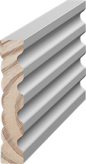 11/16 X 3-1/4 X 16 FT PFJ FLUTED CASING - Next Day Moulding Doors & Stairs