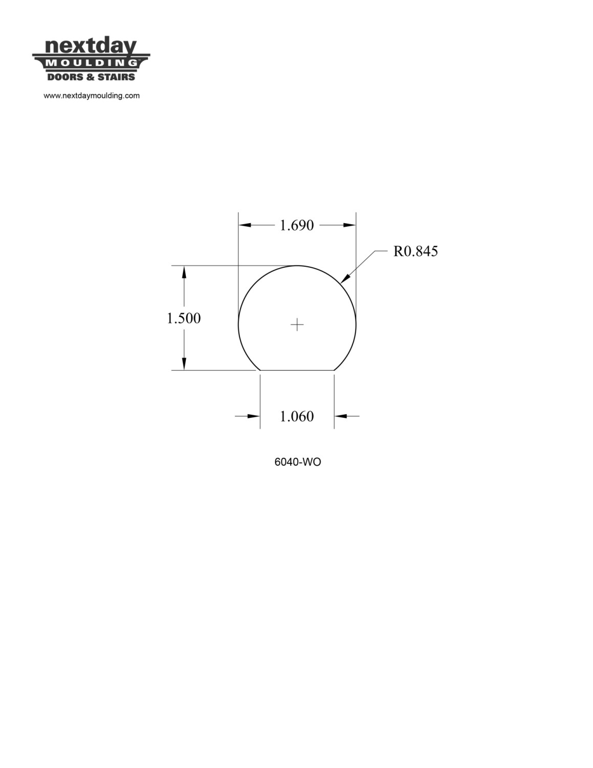 1-3/4 X 1-9/16 X 16 FT WHITE OAK WALL RAIL - Next Day Moulding Doors ...
