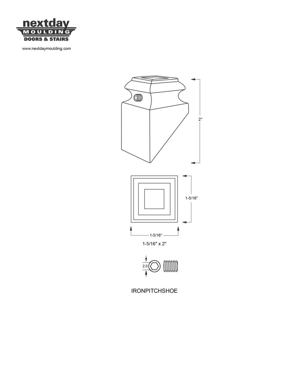 SATIN BLACK PITCH/ANGLED SHOE FOR 1/2" SQUARE BALUSTER WITH SET SCREW ...