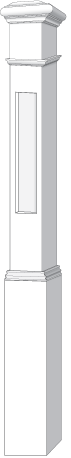 C-4078-FP PRIMED NEWEL POST W/RECESSED FLAT PANEL, POST ONLY - Next Day ...