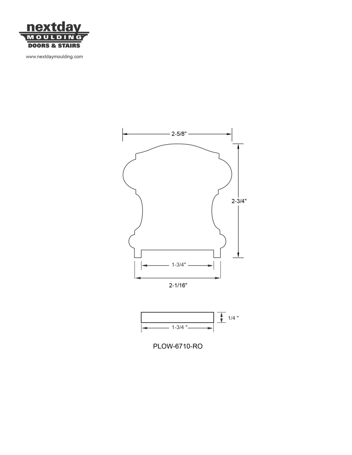 2-5/8 X 2-3/4 X 16 FT RED OAK DECORATIVE HANDRAIL 1-3/4 PLOW WITH ...