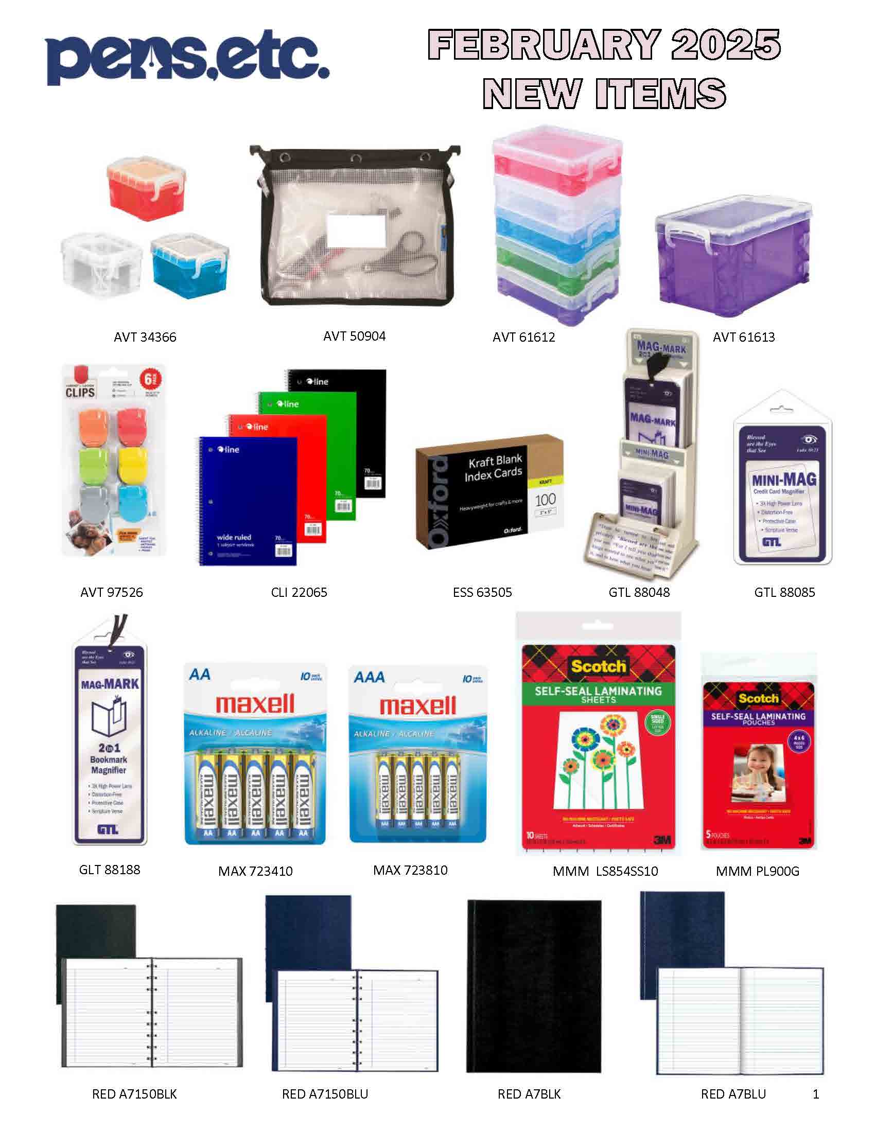 New Items - Pens, Etc.