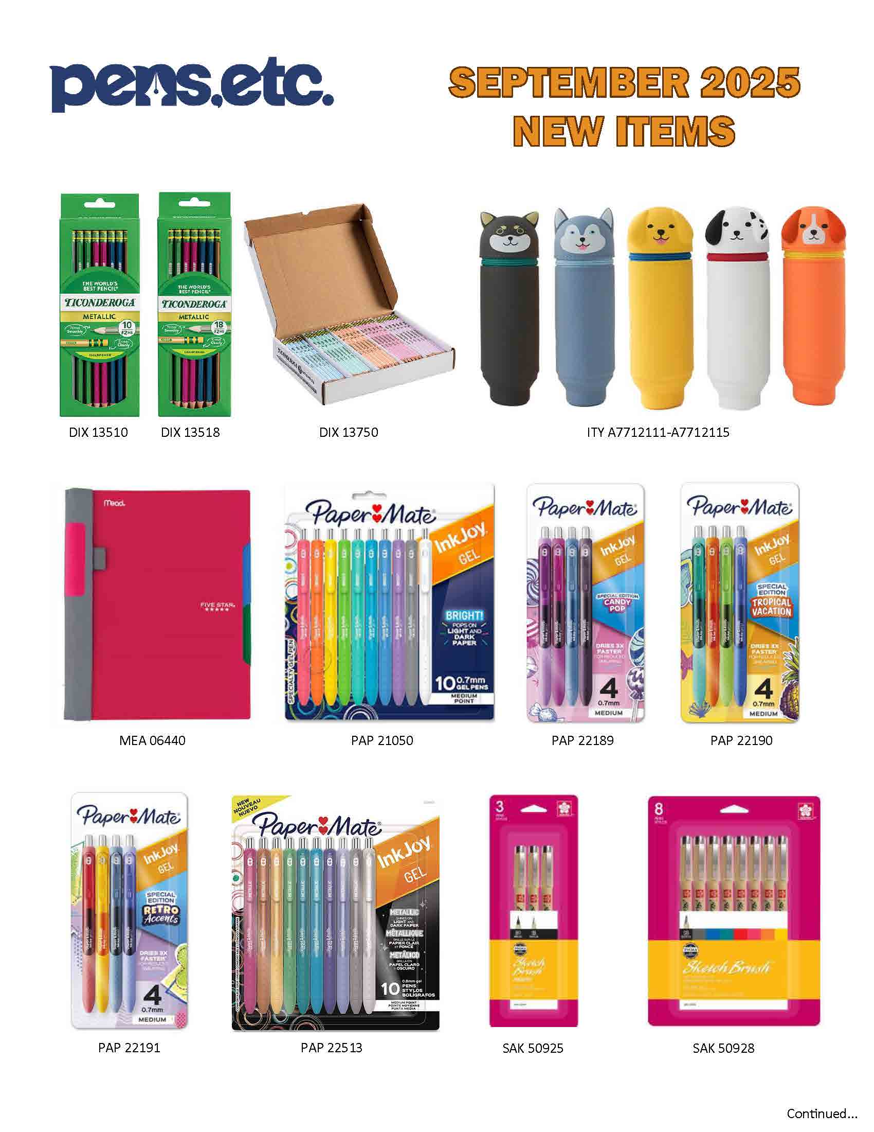 New Items - Pens, Etc.