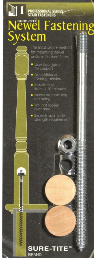 3008 NEWEL POST FASTENER W/RED OAK & POPLAR PLUGS