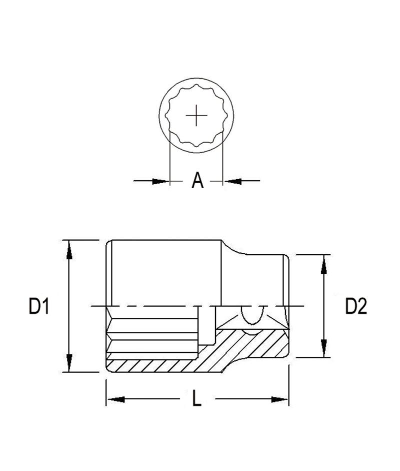 Socket 15mm X 1/2" Dr. 12-Pt.