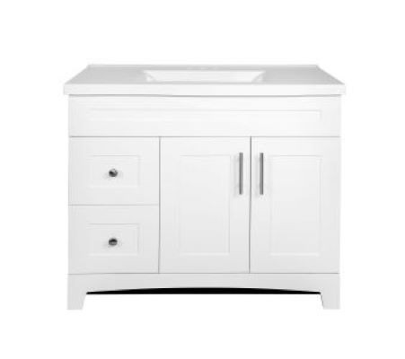 36" Shaker White Vanity Combo with Doors & Drawers