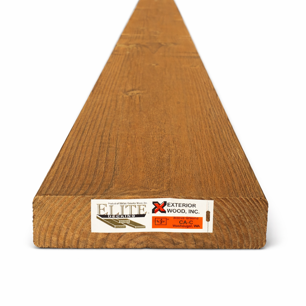 2X6X8' Elite Wood Cedar Tone S4S - Out Door Wood (Non-Incised)