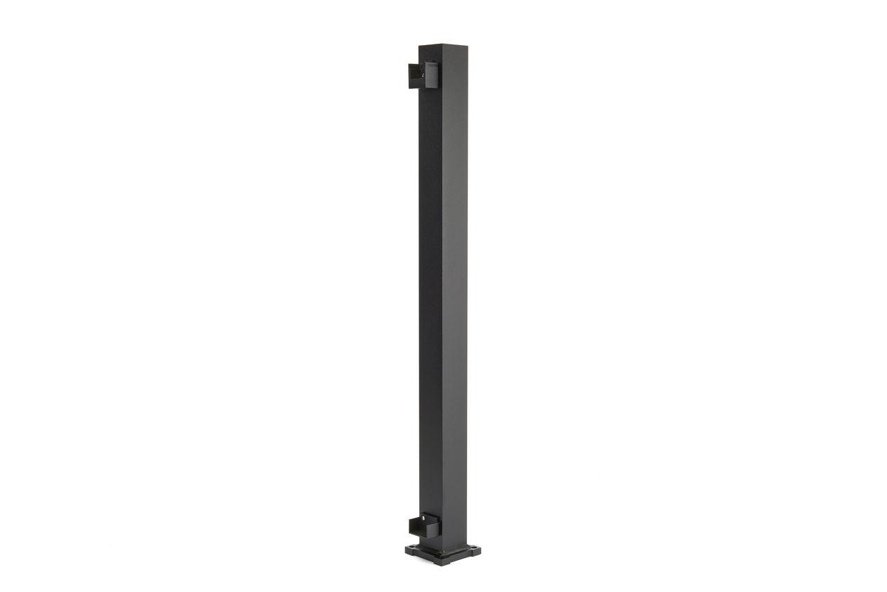 Signature 2.5"x37" END Post Black Aluminum Surface Mount Post w/ Base ...