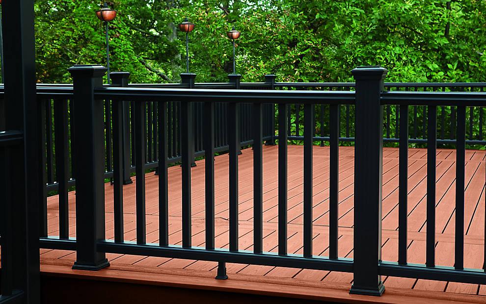 Transcend 36"x6' BLACK Rail Kit Horizontal w/ Black Square Balusters ...