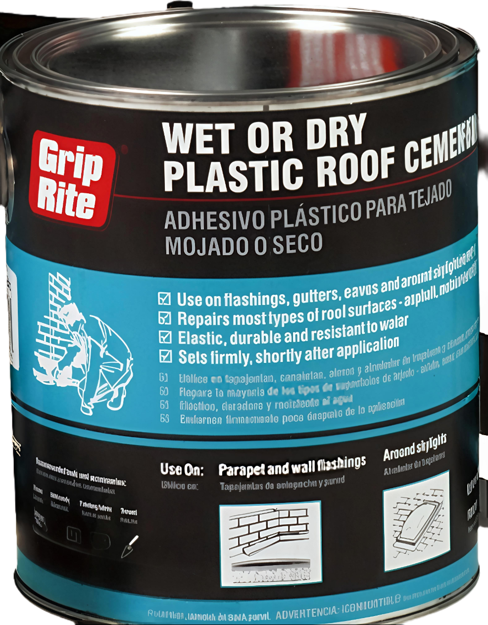 Roof Cement Plastic Wet/Dry 1G