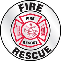 REFLECTIVE EMERGENCY RESPONSE HELMET STICKER - FIRE RESCUE | SIZE: 2 1/ ...
