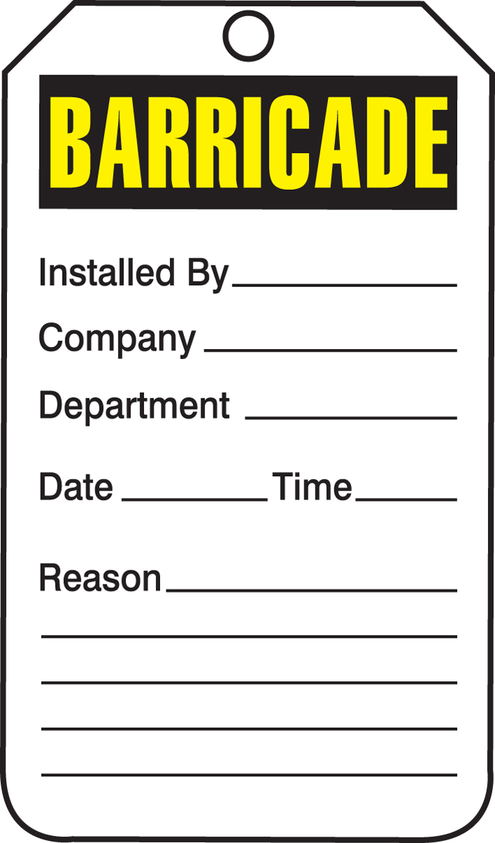 Barricade Status Safety Tag: | Midwestern Safety Equipment Supplier