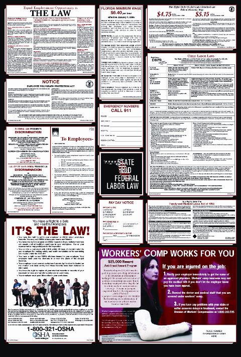 Combo federal labor law poster, English | Midwestern Safety Equipment ...