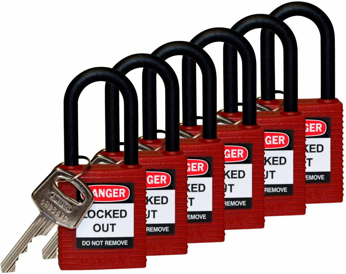 Safety Padlocks with Non-Conductive Nylon Shackle